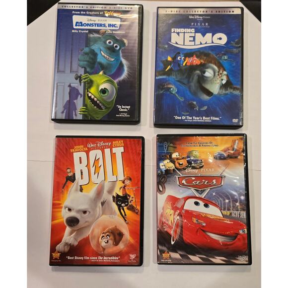 Disney | Media | Disney Pixar 4 Movie Bundle Monsters Inc Bolt Cars ...